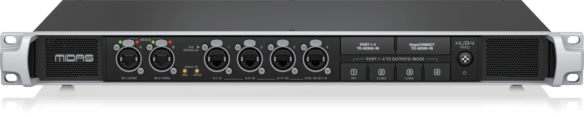 Midas HUB4 Pro 96k Monitor System Hub with 4 PoE Ports for Personal Mi ...
