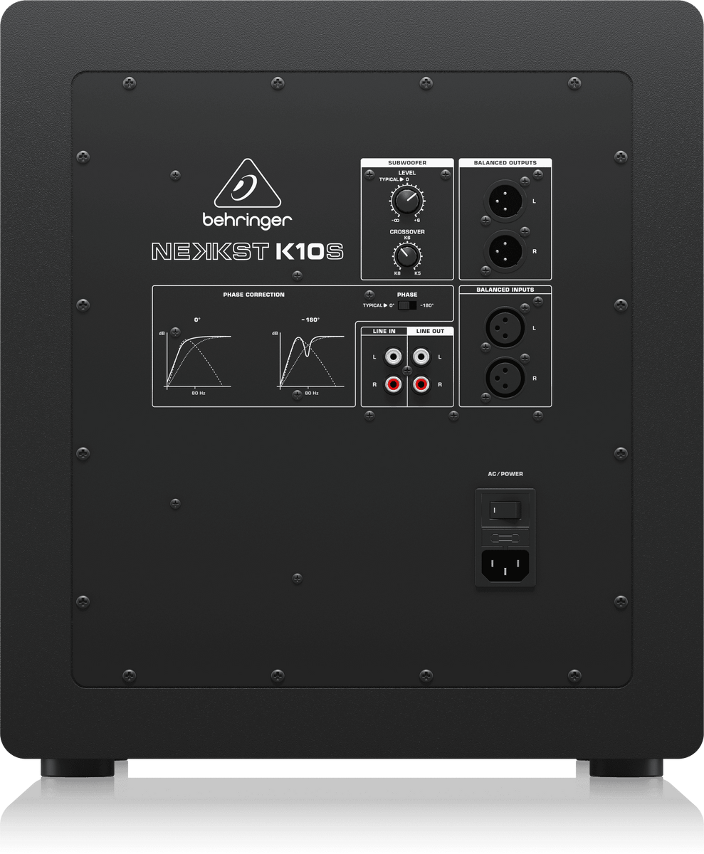 Behringer K10S Audiophile 10" Studio Subwoofer with High Excursion Woo ...